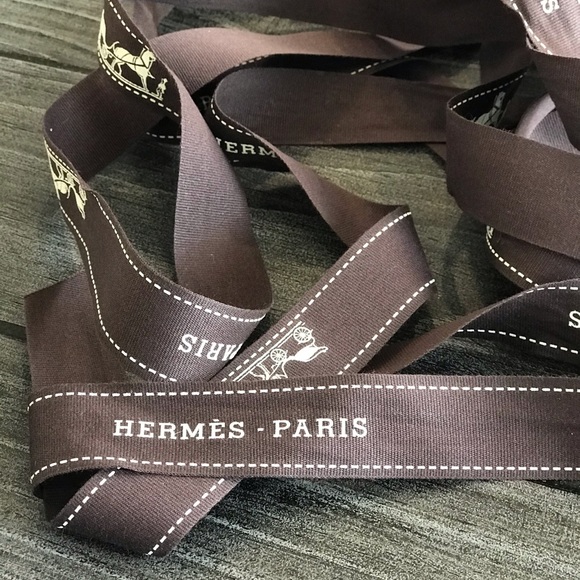 Hermes | Accessories | Hermes Authentic Iconic Brown Bolduc Ribbon 8 ...